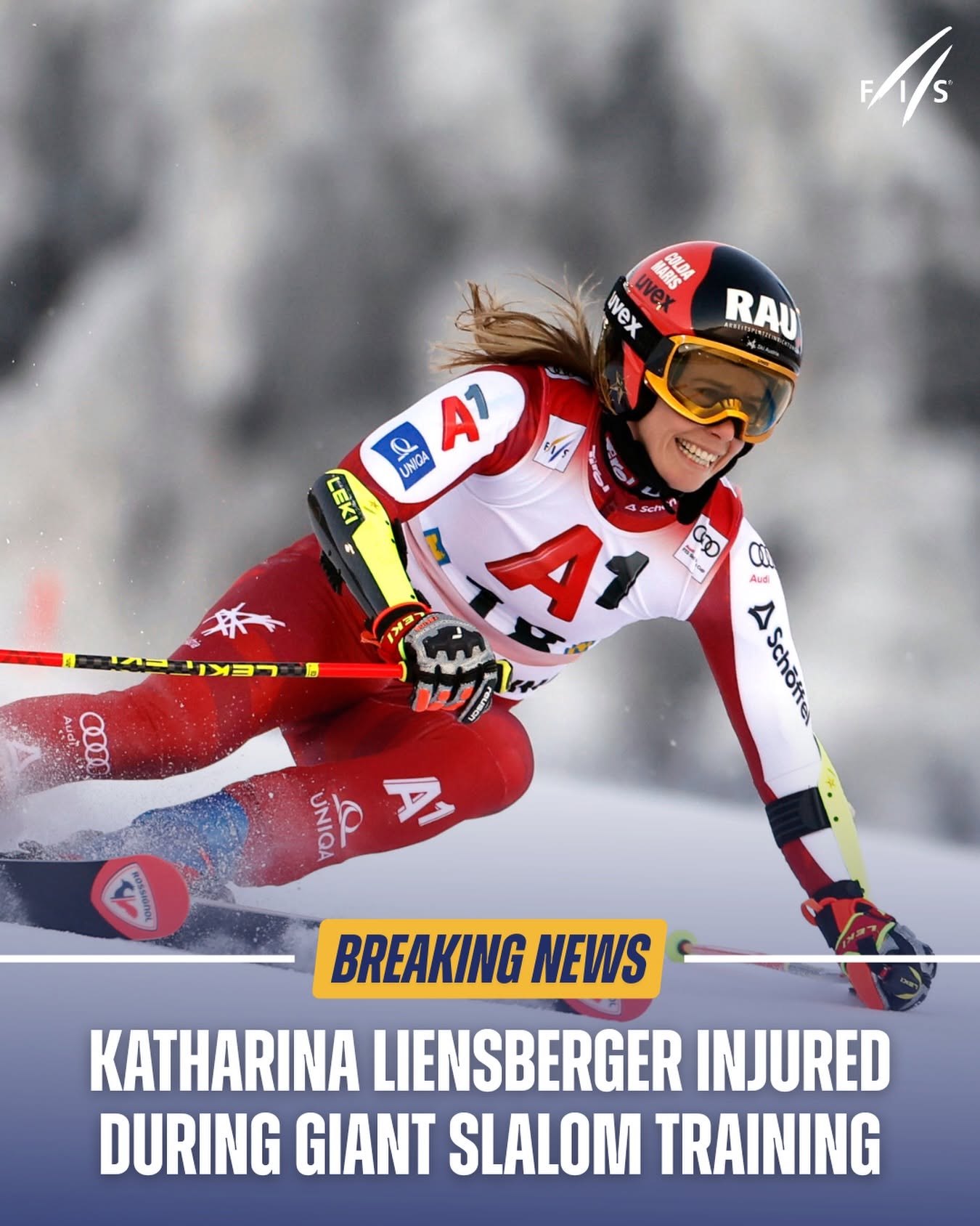 During giant slalom training in St. Michael, Katharina Liensberger ...